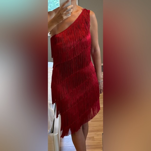 Dresses | Red Fringe Dress | Poshmark